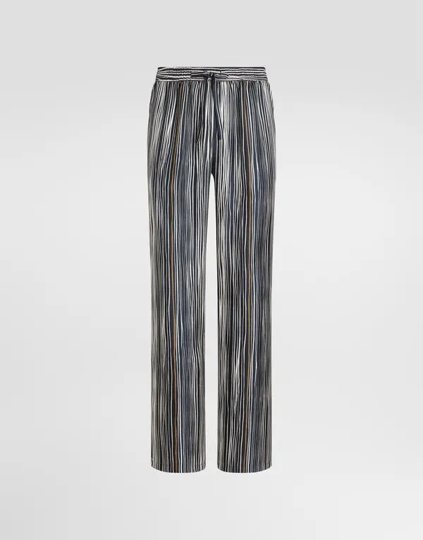 Dolce & Gabbana Stripe-print Silk Twill Trousers - Multicolor