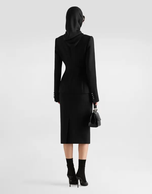 Dolce & Gabbana Double-breasted Jacket In Double Wool Crêpe Blazers