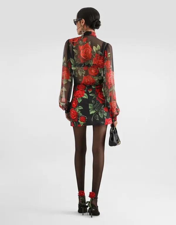 Dolce & Gabbana Rose-print Brocade Skirt Collection