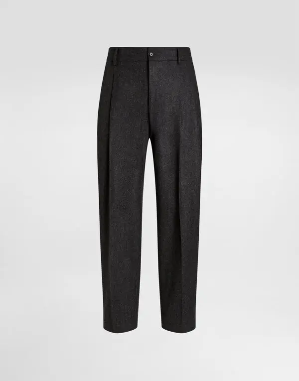 Dolce & Gabbana Wool Flannel Trousers - Grey