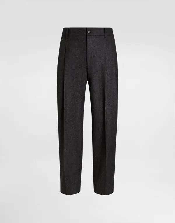Dolce & Gabbana Wool Flannel Trousers - Grey
