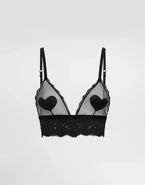 Dolce & Gabbana Tulle And Lace Bra Underwear - Black
