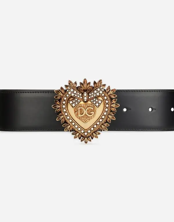 Dolce & Gabbana Devotion Belt In Lux Leather Belts Leather