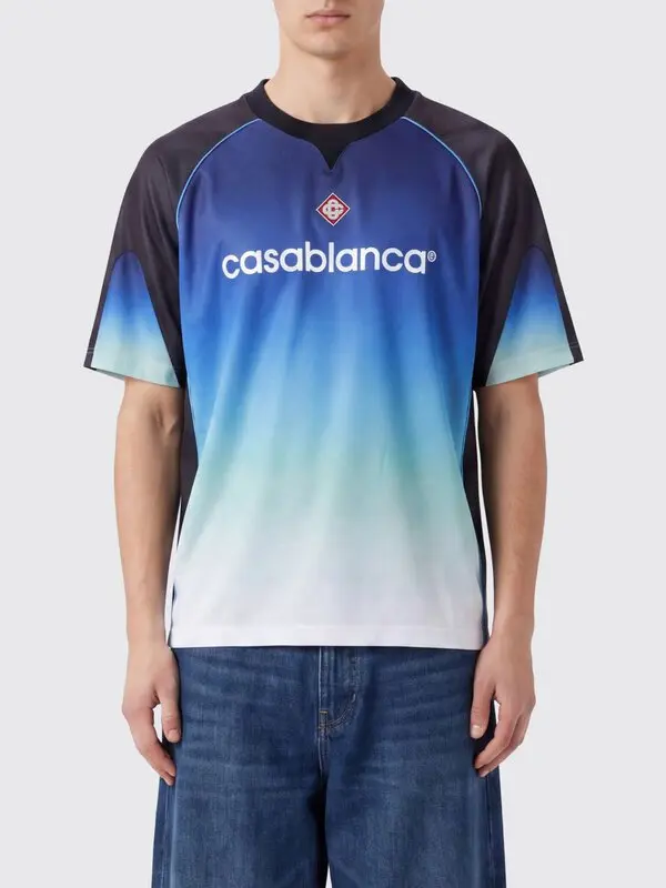 Casablanca Polyester Crewneck T-shirt With Abstract Graphic Print And Logo