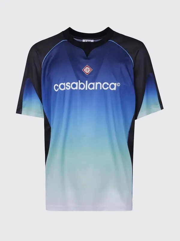 Casablanca Polyester Crewneck T-shirt With Abstract Graphic Print And Logo