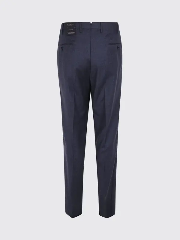 Incotex Slim Fit Wool Flannel Chinos With Off-centre Closure - Grey 1