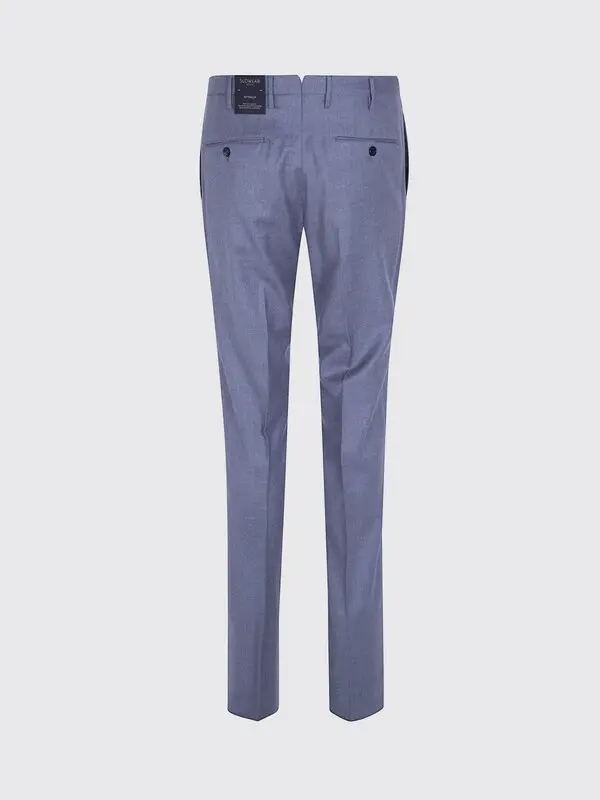 Incotex Slim Fit Wool Flannel Chinos With Off-centre Closure - Grey
