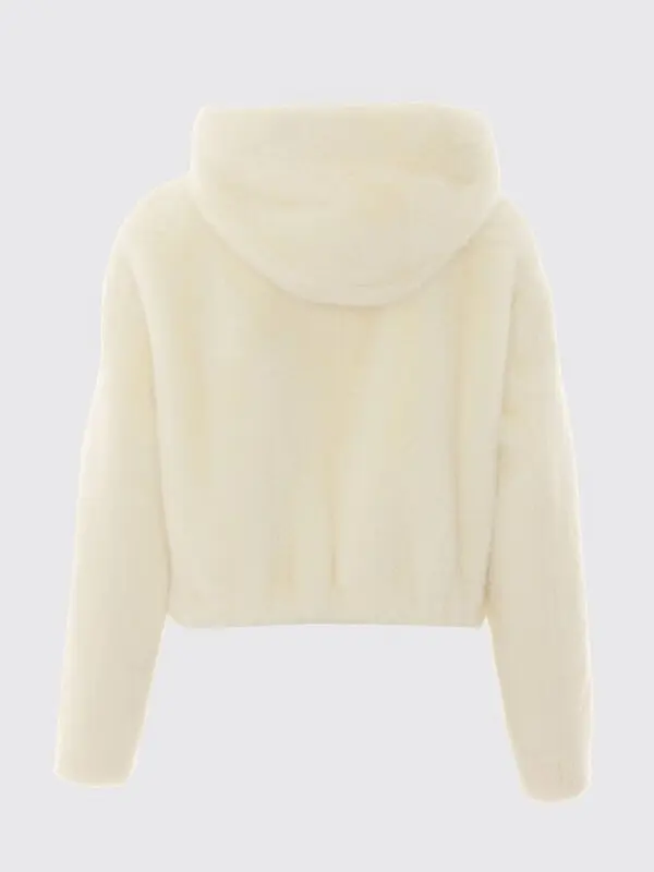 Pinko Short Faux Fur Hooded Jacket - Yellow