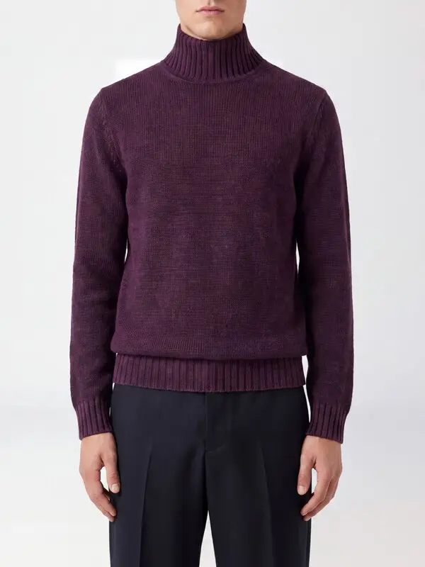 Avant Toi Merino Wool And Cashmere Turtleneck Sweater - Red