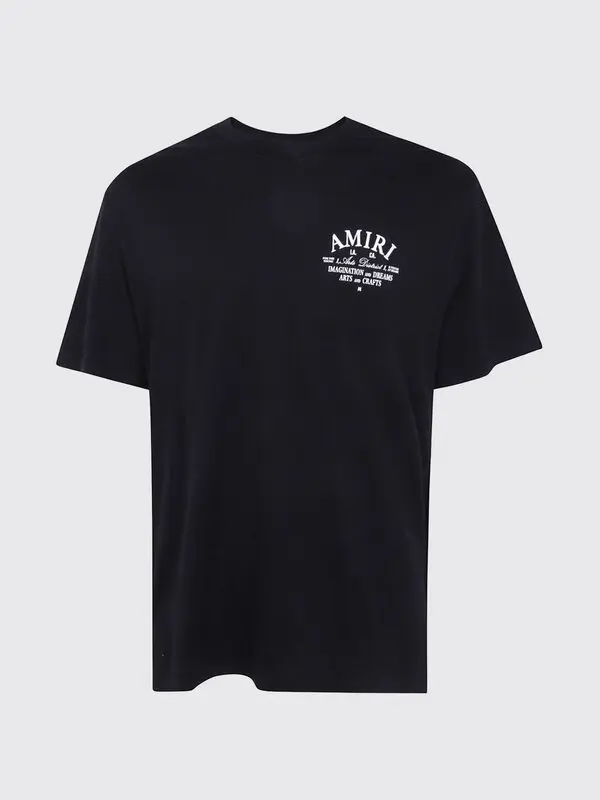 Amiri Crew Neck Cotton T-shirt With Maxi Front Logo Print