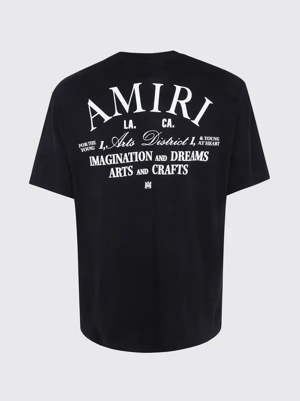 Amiri Crew Neck Cotton T-shirt With Maxi Front Logo Print