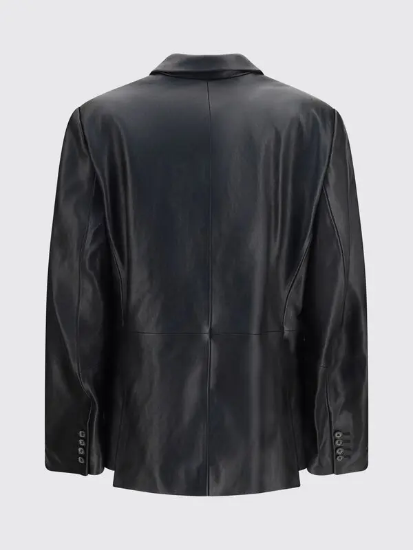Magda Butrym Single-breasted Sheepskin Leather Blazer With Flap Pockets