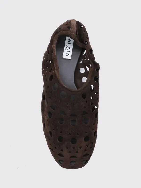 Alaïa Vienne Perforated Suede Ballet Flats