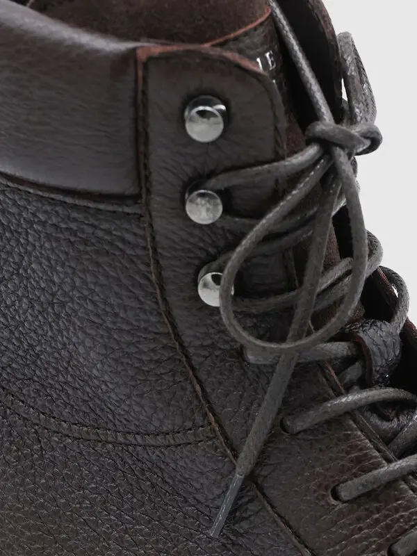 Brunello Cucinelli Leather Lace-up Ankle Boots With Padded Ankle And Lug Sole