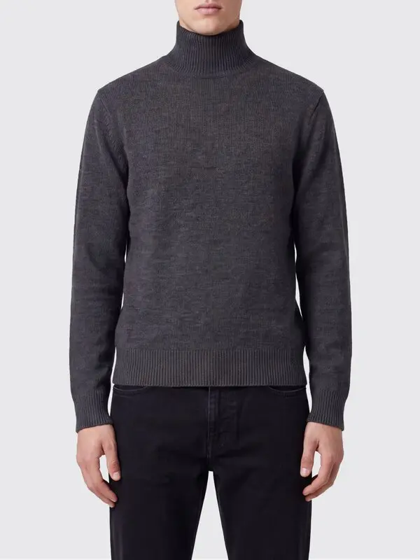 PAOLO PECORA Virgin Wool Slim Fit Turtleneck Sweater - Grey