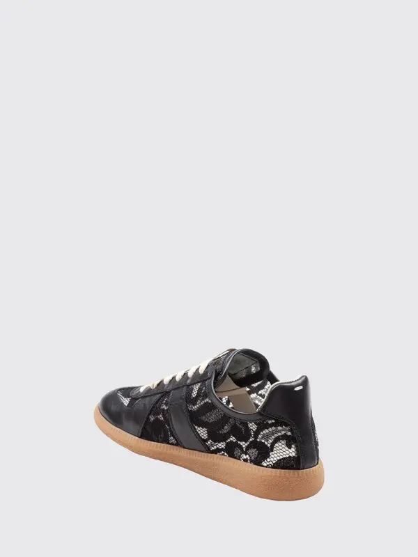 MAISON MARGIELA Replica Leather Sneakers With Floral Lace Embroidery