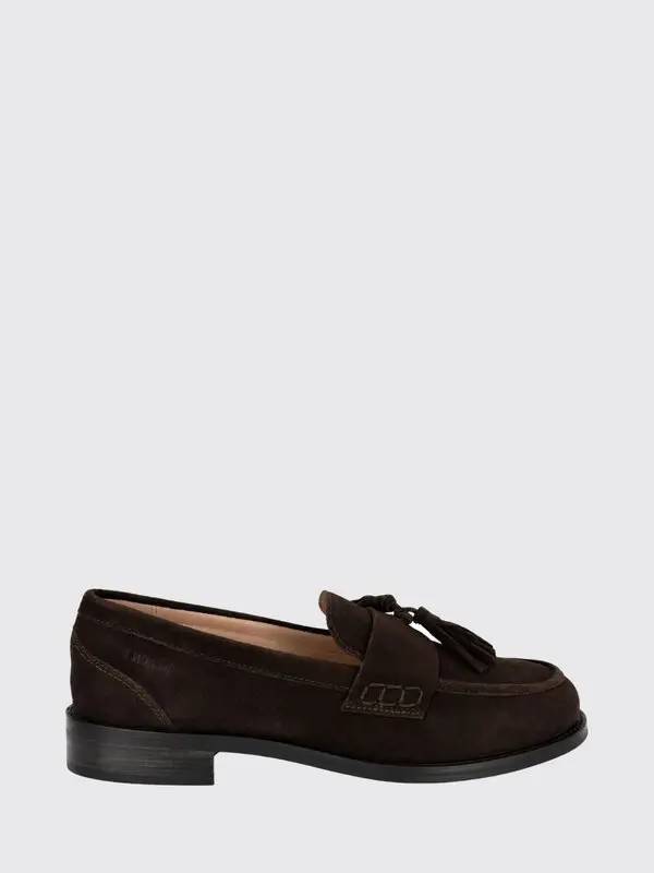 TWINSET Suede Penny Loafers With Tassels And Saddle Strap