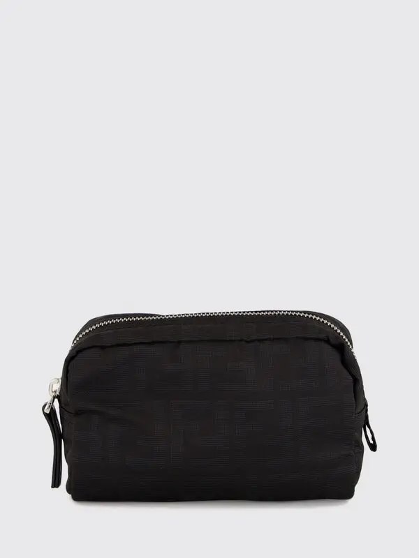 Fendi Ff Monogram Jacquard Fabric Travel Beauty Case - Black