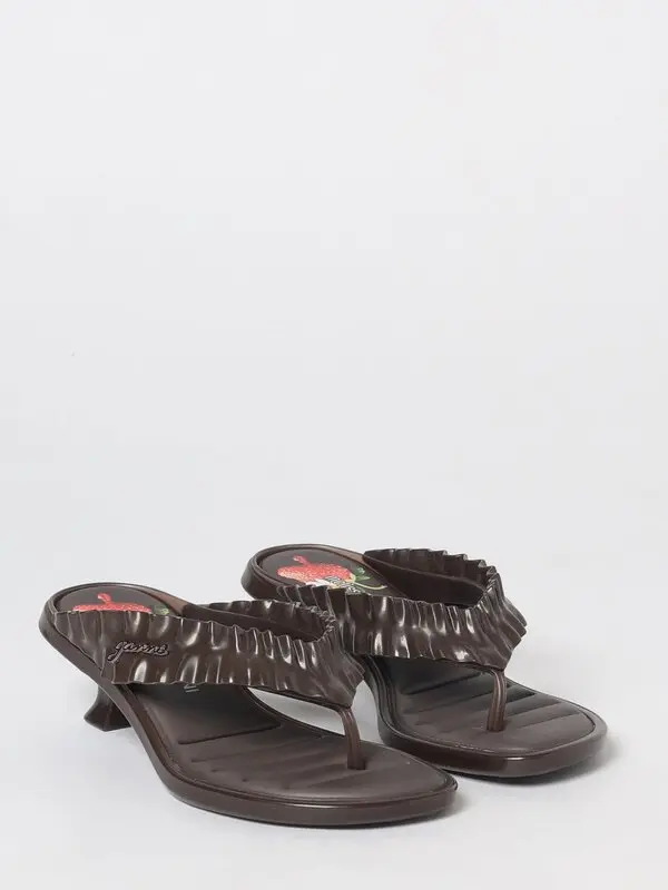 MELISSA X GANNI Ruched Pvc Thong Sandals With Low Heel