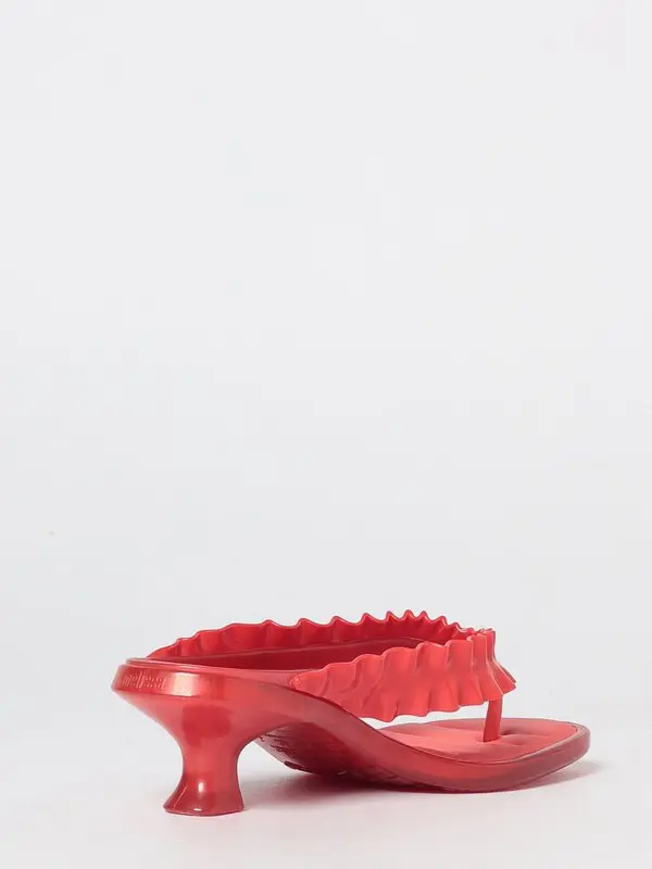 MELISSA X GANNI Ruched Pvc Thong Sandals With Low Heel