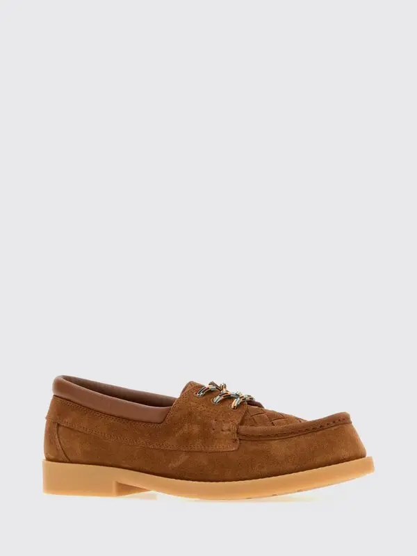 Bottega Veneta Pier Suede Leather Boat Shoes With Rubber Sole