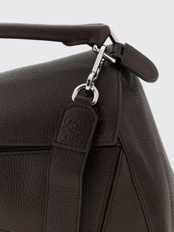 Loewe Large Puzzle Bag In Grained Calfskin Leather - Brown