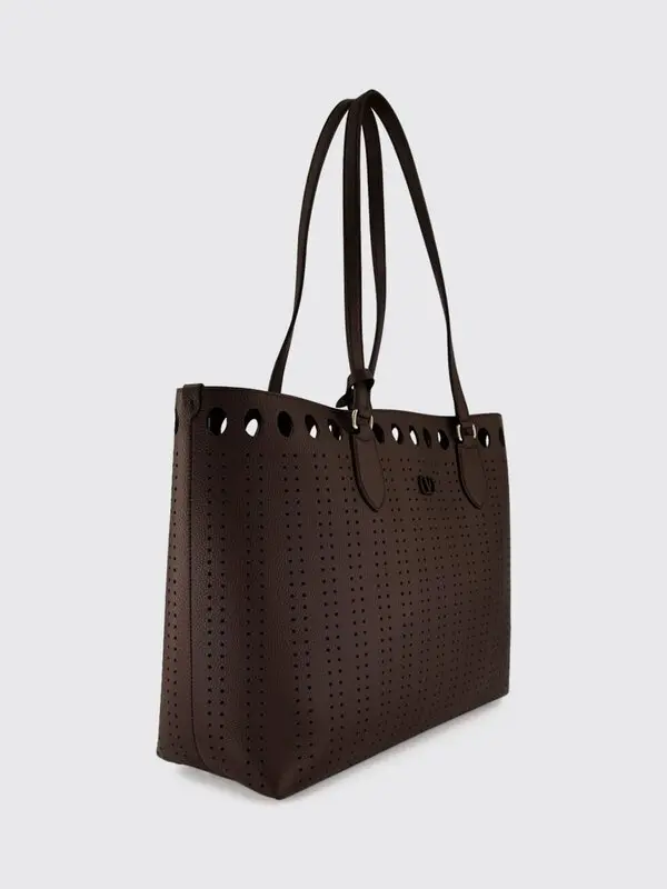 Valentino Garavani Dottie Perforated Tote Bag With Vlogo Signature - Brown