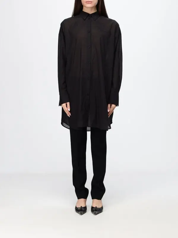 TOTEME Oversized Monogram Print Shirt - Black