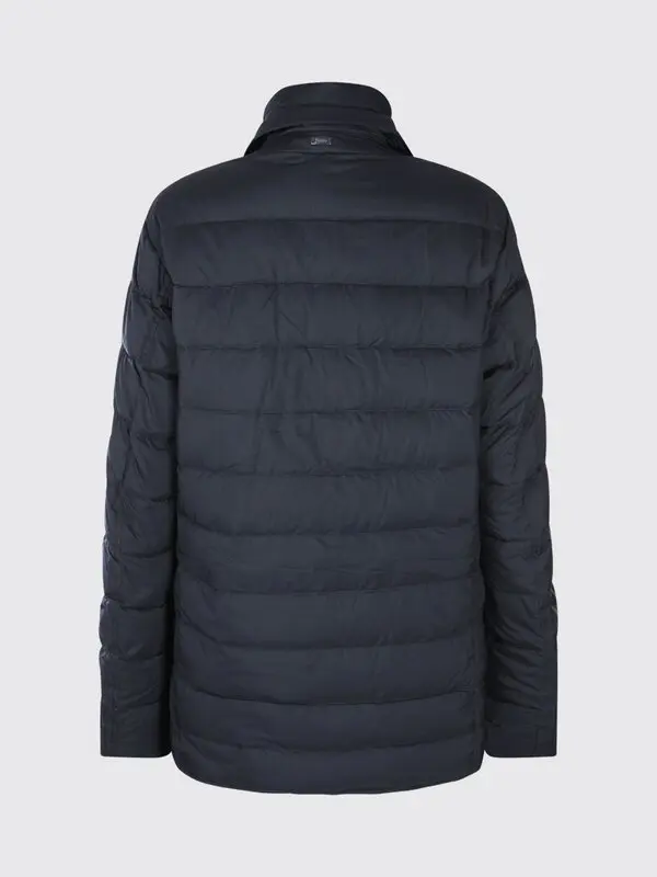 Herno Slim Fit Quilted Nylon Down Blazer With Detachable Bib - Black
