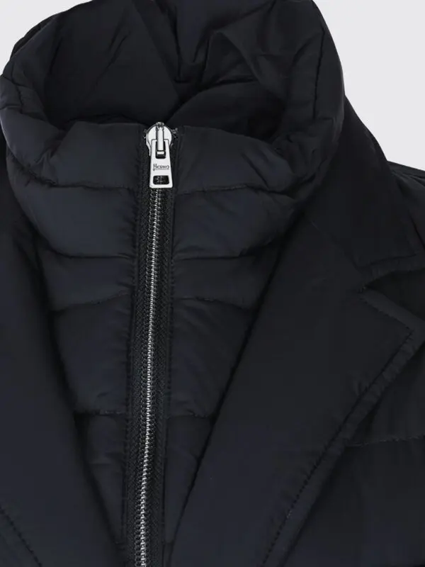 Herno Slim Fit Quilted Nylon Down Blazer With Detachable Bib - Black