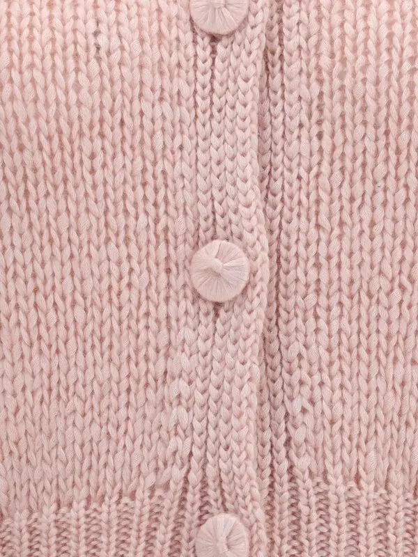 FORTE_FORTE Silk, Mohair And Cashmere Blend Crewneck Cardigan - Milk