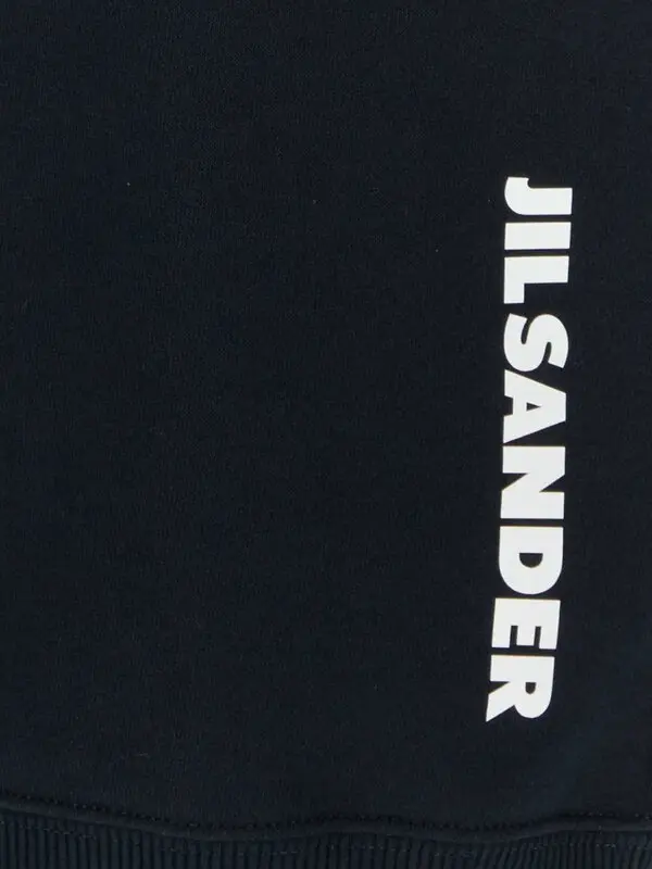 JIL SANDER Relaxed Fit Cotton Hoodie With Dropped Shoulders - Blue