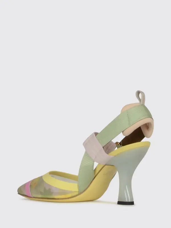 Fendi Colibrì Mesh Nylon High Heel Slingback Pumps