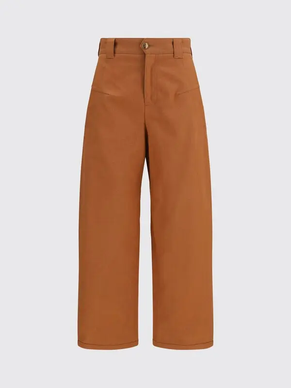 Chloé High-waisted Wide-leg Cotton Trousers
