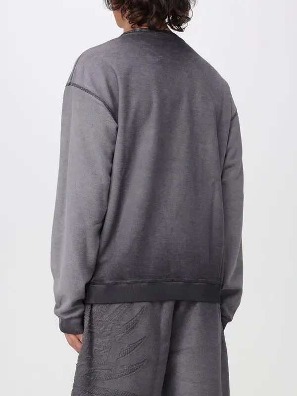 DIESEL® Relaxed Fit Graphic Print Crewneck Sweatshirt In Cotton Blend - Violet