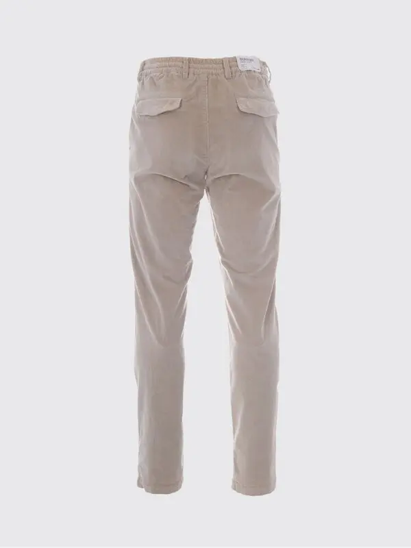 Eleventy Slim Fit Corduroy Trousers With Drawstring Waist And Pleats - Sand