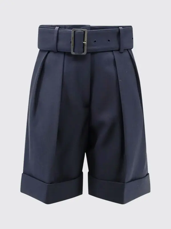 GOLDEN GOOSE High-waisted Tailored Wool Blend Shorts With Pleats And Cuffs