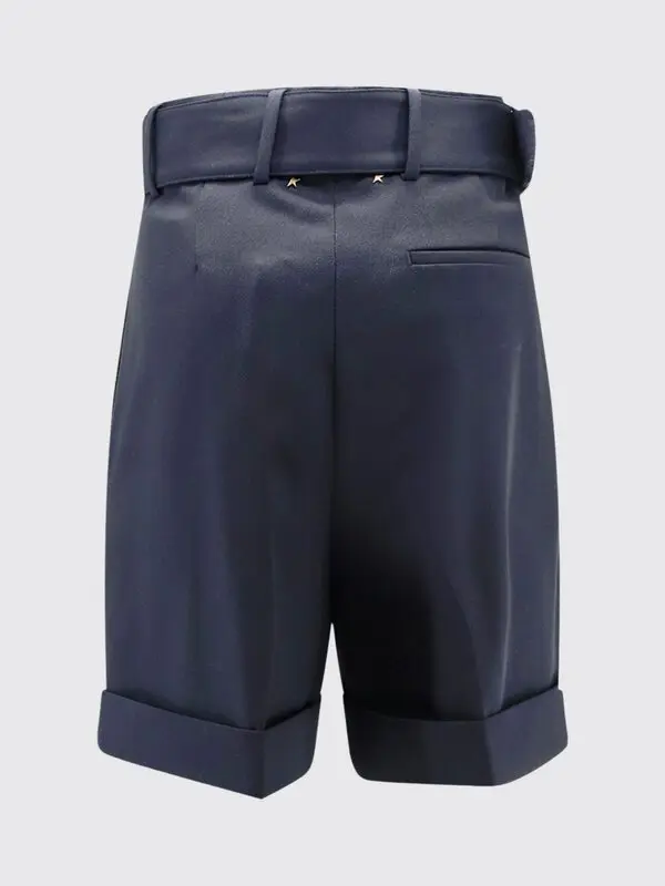 GOLDEN GOOSE High-waisted Tailored Wool Blend Shorts With Pleats And Cuffs