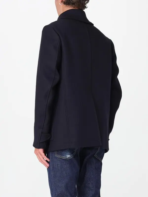 Dsquared2 Double-breasted Short Coat In Wool Blend - Blue