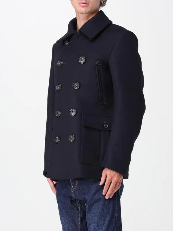 Dsquared2 Double-breasted Short Coat In Wool Blend - Blue