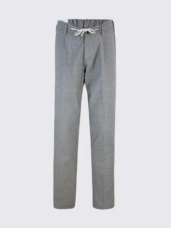 Eleventy Slim Fit Wool Chino Trousers With Drawstring Waist