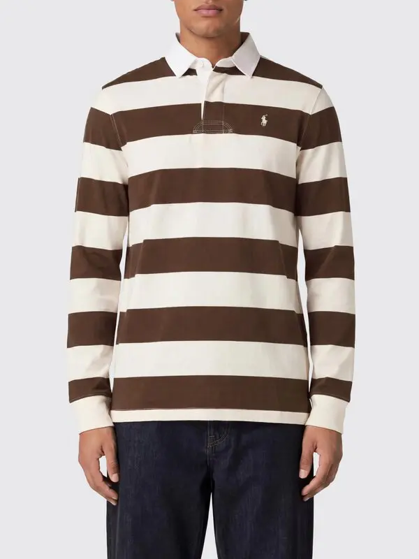 Polo Ralph Lauren Striped Cotton Long-sleeve Polo With Pony Logo
