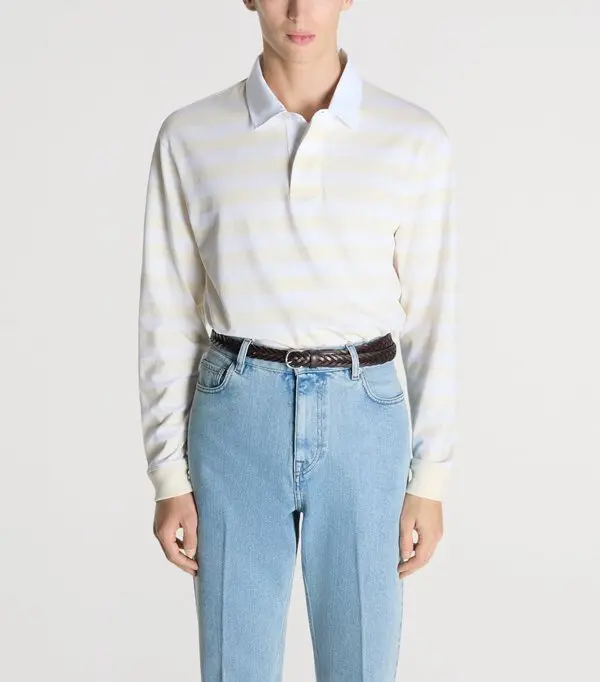 Dunhill Cotton-cashmere Stripe Polo Shirt