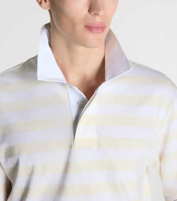 Dunhill Cotton-cashmere Stripe Polo Shirt