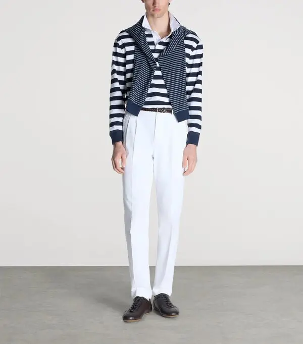 Dunhill Cotton-cashmere Stripe Polo Shirt