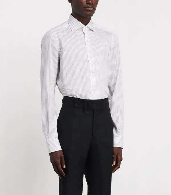 Isaia Cotton-silk Stripe Shirt