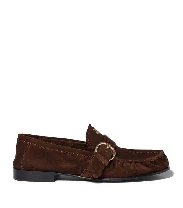 Miu Miu Suede Side-buckle Loafers