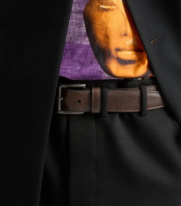 Prada Leather Square-buckle Belt