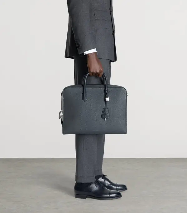 Dunhill Leather Bourdon 38 Briefcase - Black