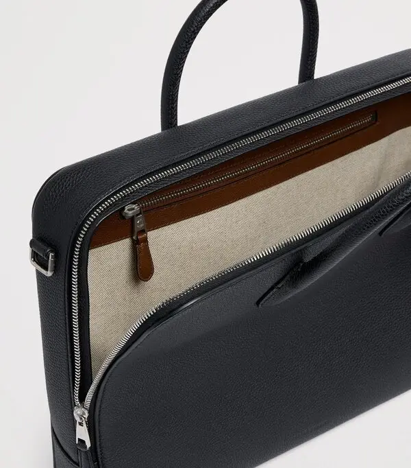 Dunhill Leather Bourdon 38 Briefcase - Black